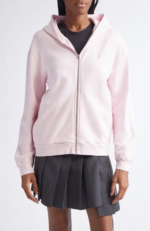 Acne Studios Hooded Zip-Up Fleece Sweater - Blossom Pink